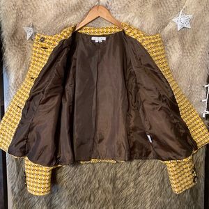 Vintage | Jackets & Coats | Vintage Yellow Print Jacket | Poshmark